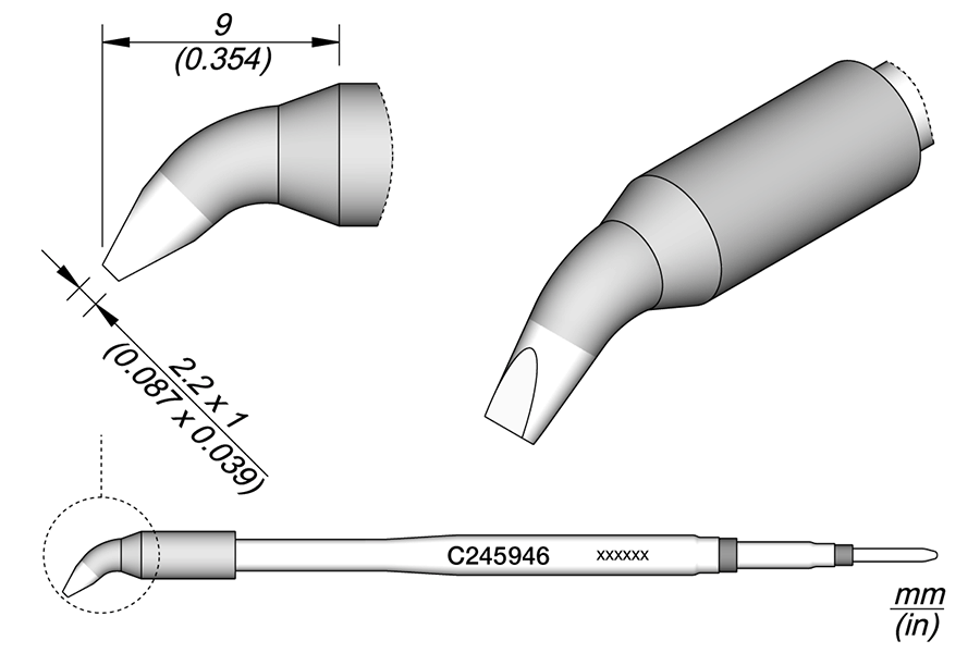 JBC Tools C245946 JBC Tools C245946, Conical Bent 2.2 x 1 – MTESolutions